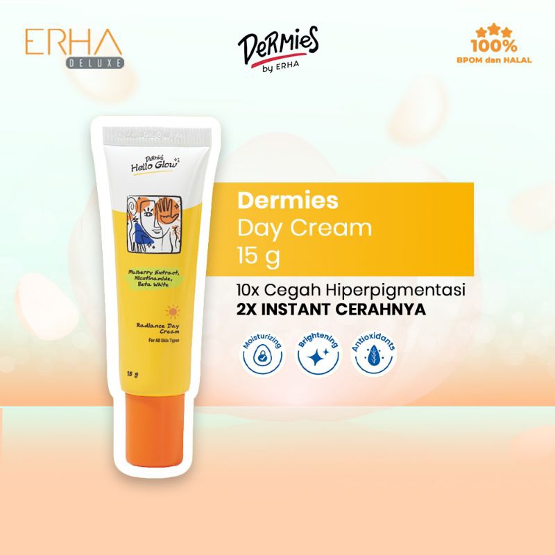 Jual DERMIES Hello Glow Radiance Day Cream 15g | Shopee Indonesia