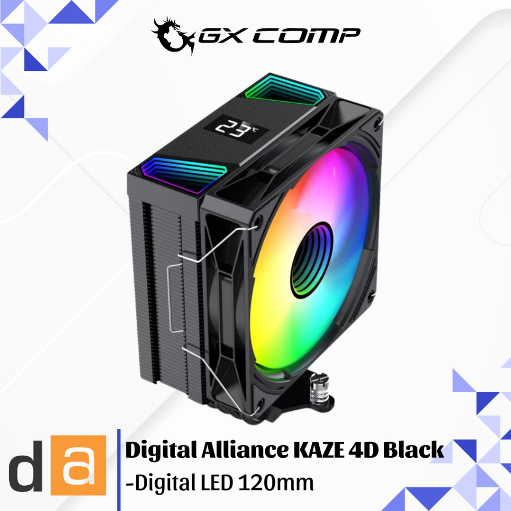 Jual Digital Alliance KAZE 4D Black ARGB Digital LED 120mm - HSF CPU ...