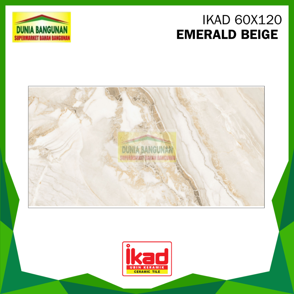 Jual Granit 60x120 IKAD Emerald Beige Granit Lantai Motif Cream Marmer ...