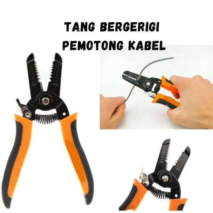 Jual Tang Pemotong Kabel Tang Pengupas Kabel 7 inch | Shopee Indonesia