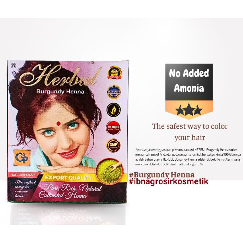 Jual HENNA Merah BURGUNDY / ( 1bok isi 6pcs )Pewarna Rambut ORIGINAL ...