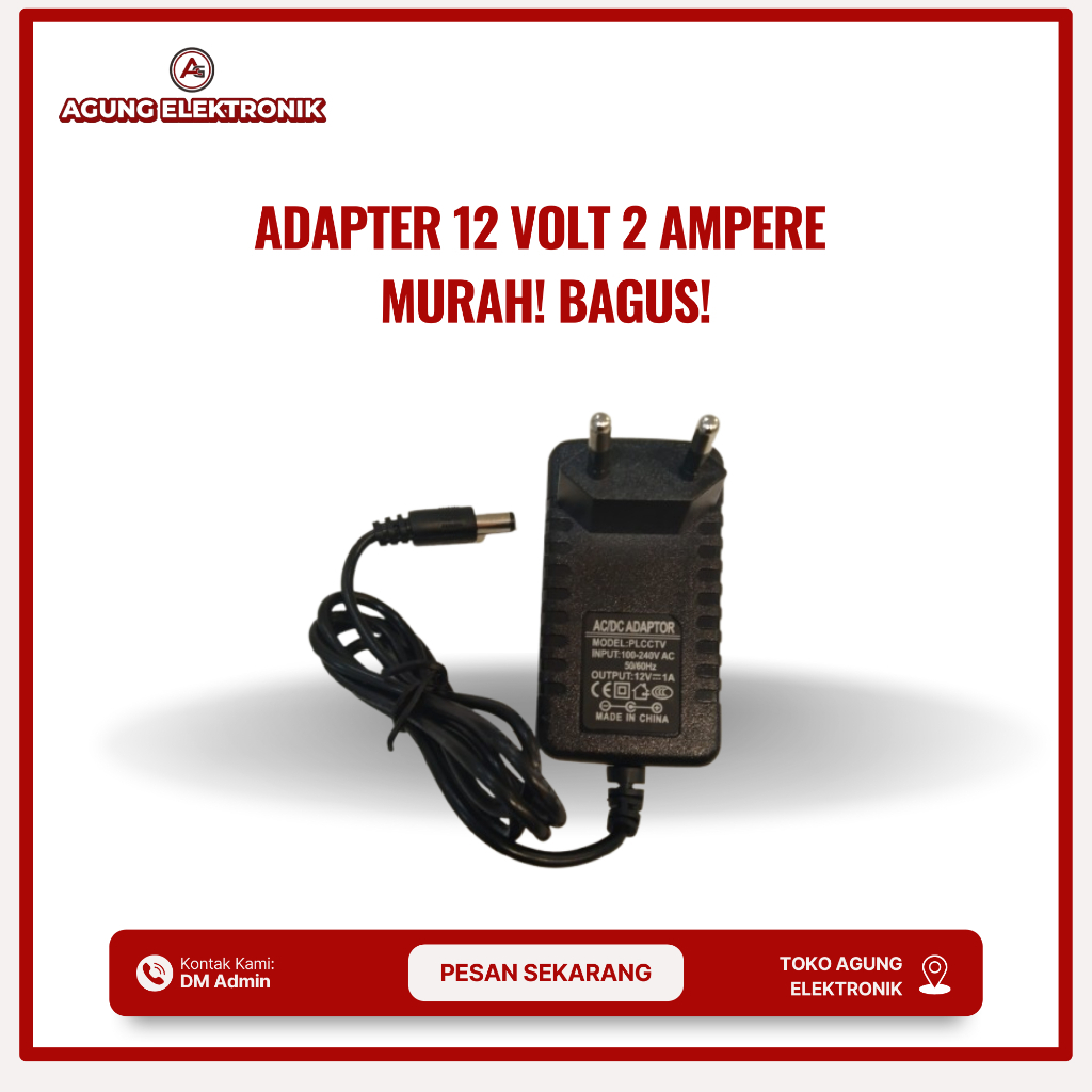 Jual ADAPTER 12v 2 Ampere Murah! Bagus! | Shopee Indonesia