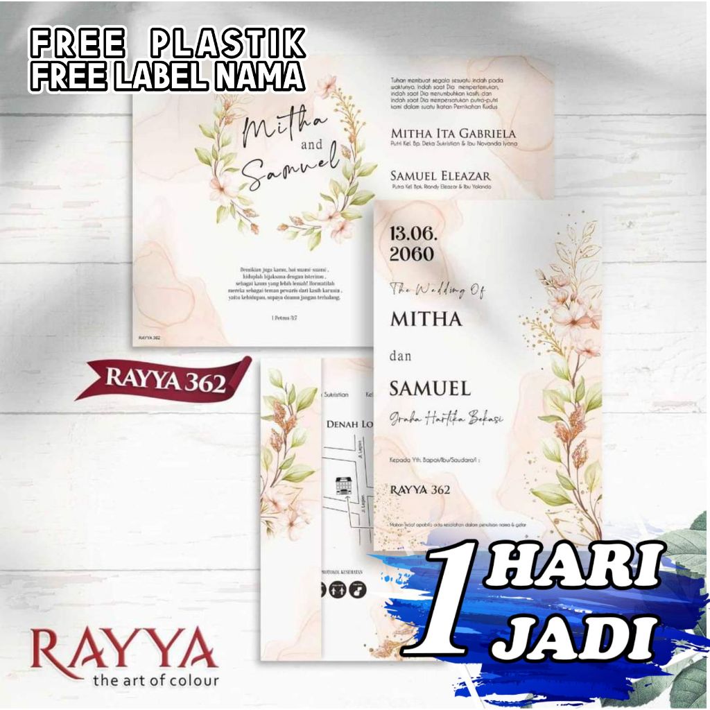 Jual Cetak Undangan Pernikahan Rustik Elegan Unik Desain Terbaru Rayya ...