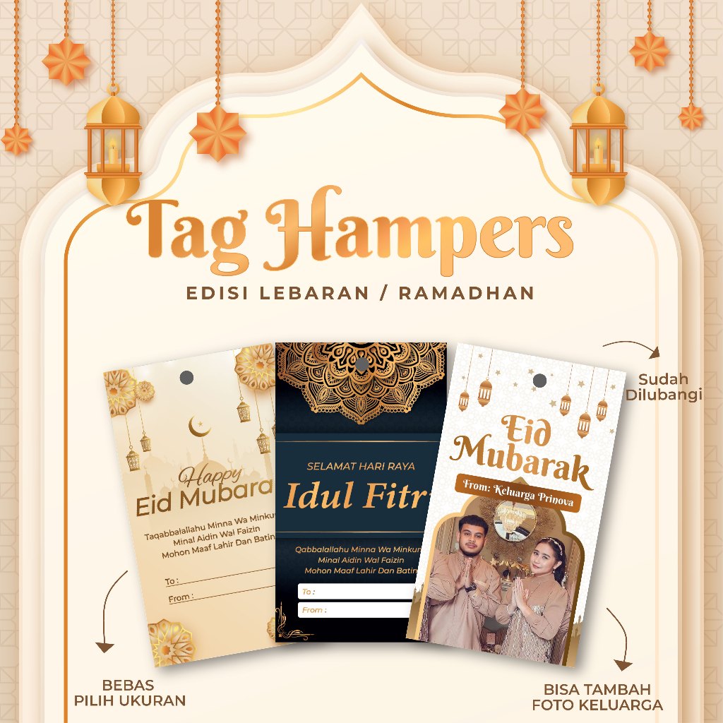 Jual Hangtag Lebaran Idul Fitri Bisa Custom design 48PCS /Gantungan ...