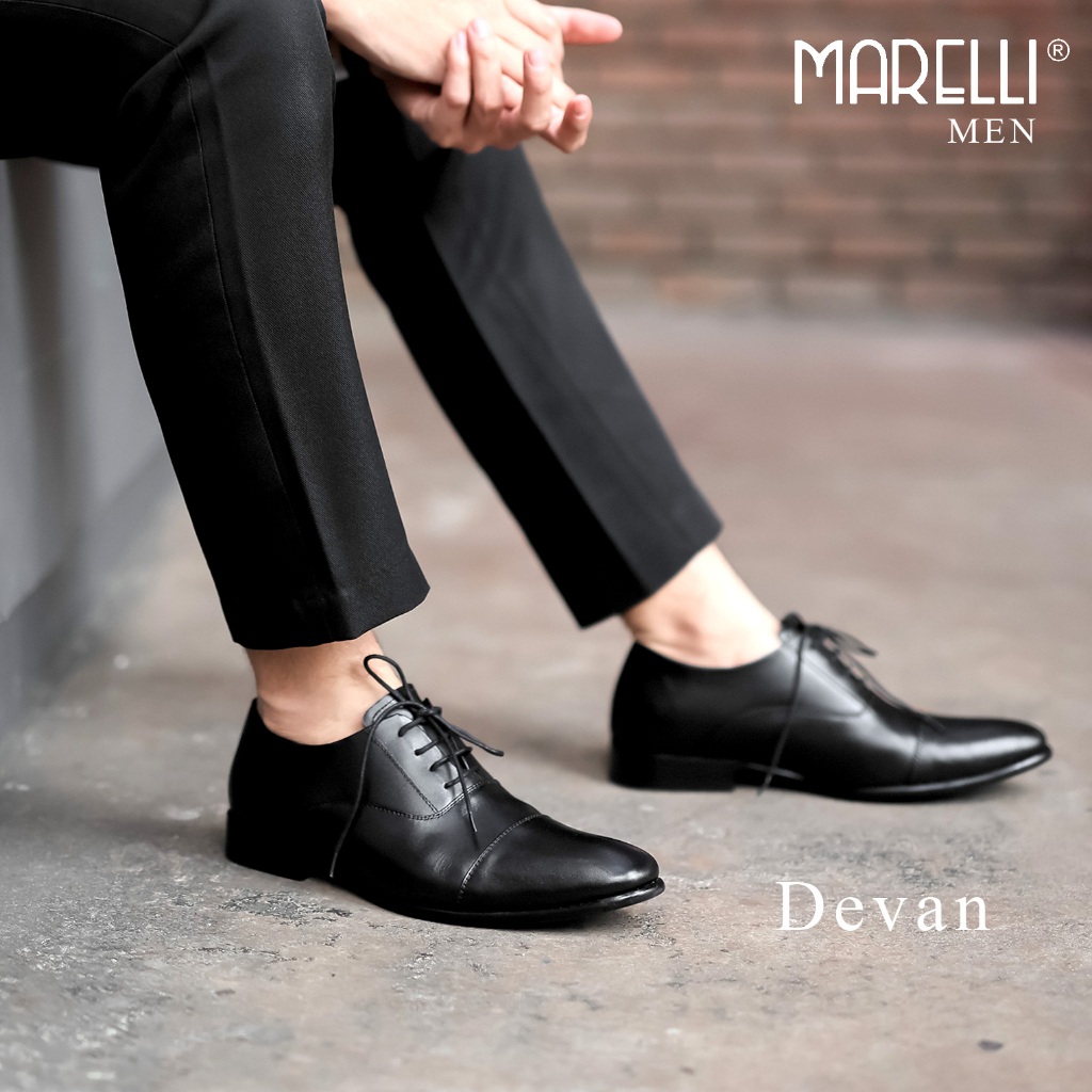 Jual Marelli Men Sepatu Pria Pantofel Kantor Formal Tali Kulit Asli Cow ...