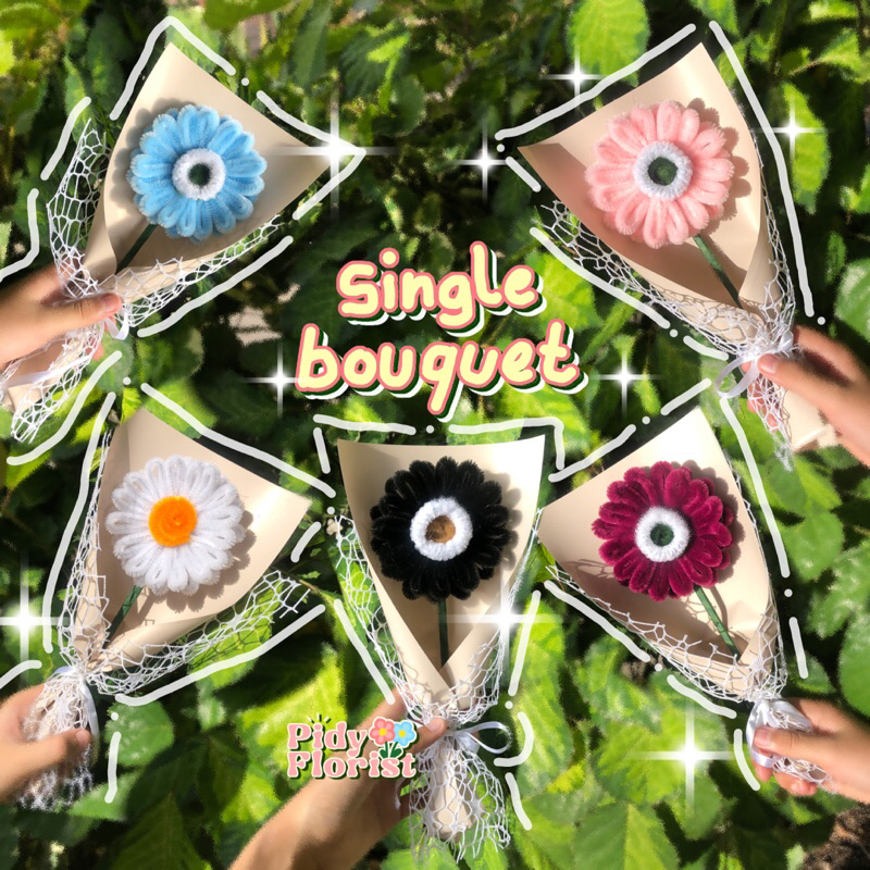 Jual buket kawat bulu bunga gerbera pipe cleaner bouquet | Shopee Indonesia