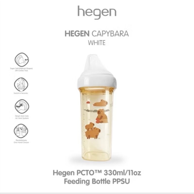 Jual Hegen Feeding Bottle PPSU 330ml Capybara botol susu with Teat Fast Flow (6bulan+) | Shopee ...