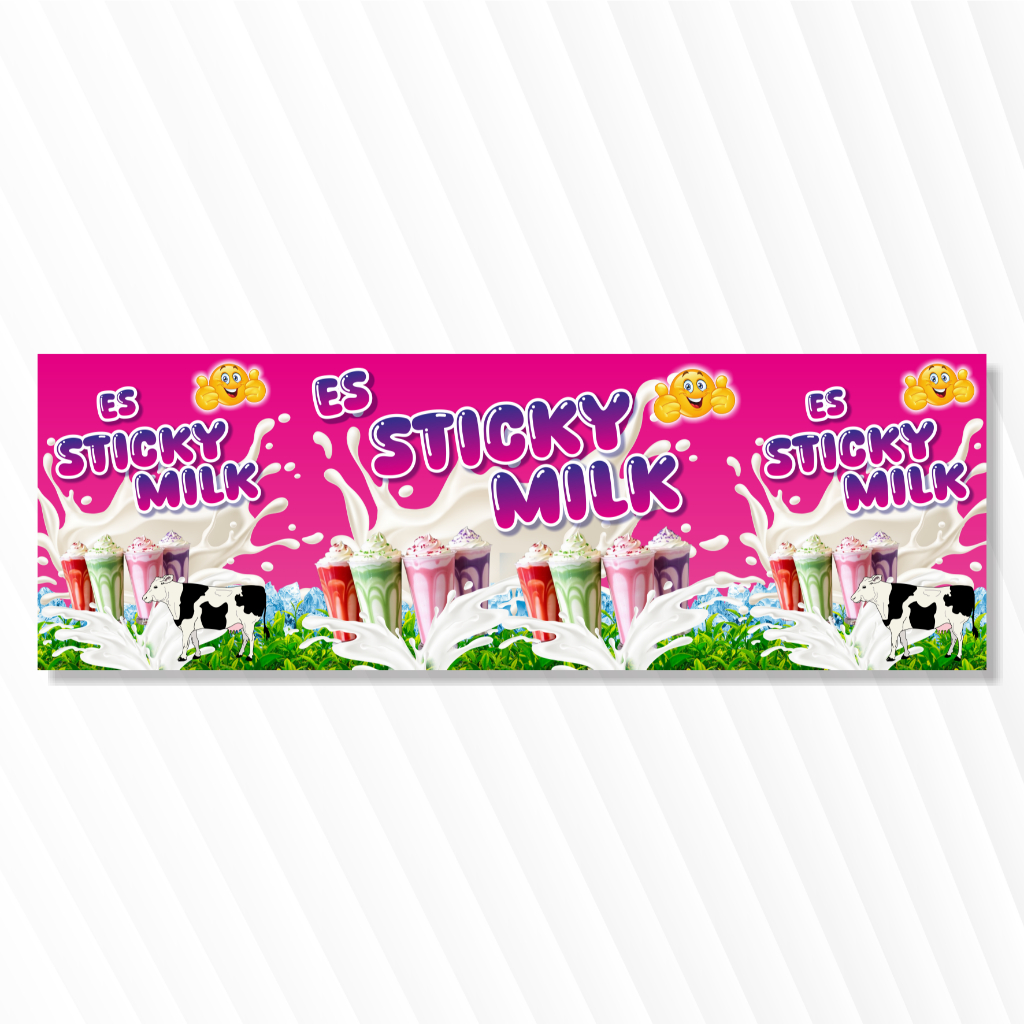 Jual CETAK BANNER ES STICKY MILK / BISA REQUEST TULISAN DAN GAMBAR ...