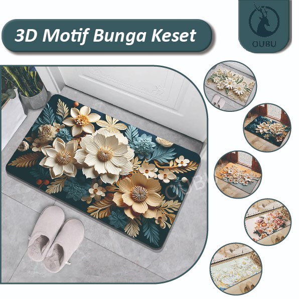 Jual Motif Bunga Keset 3D UK 40*60 cm / Kamar Mandi Keset Lantai ...