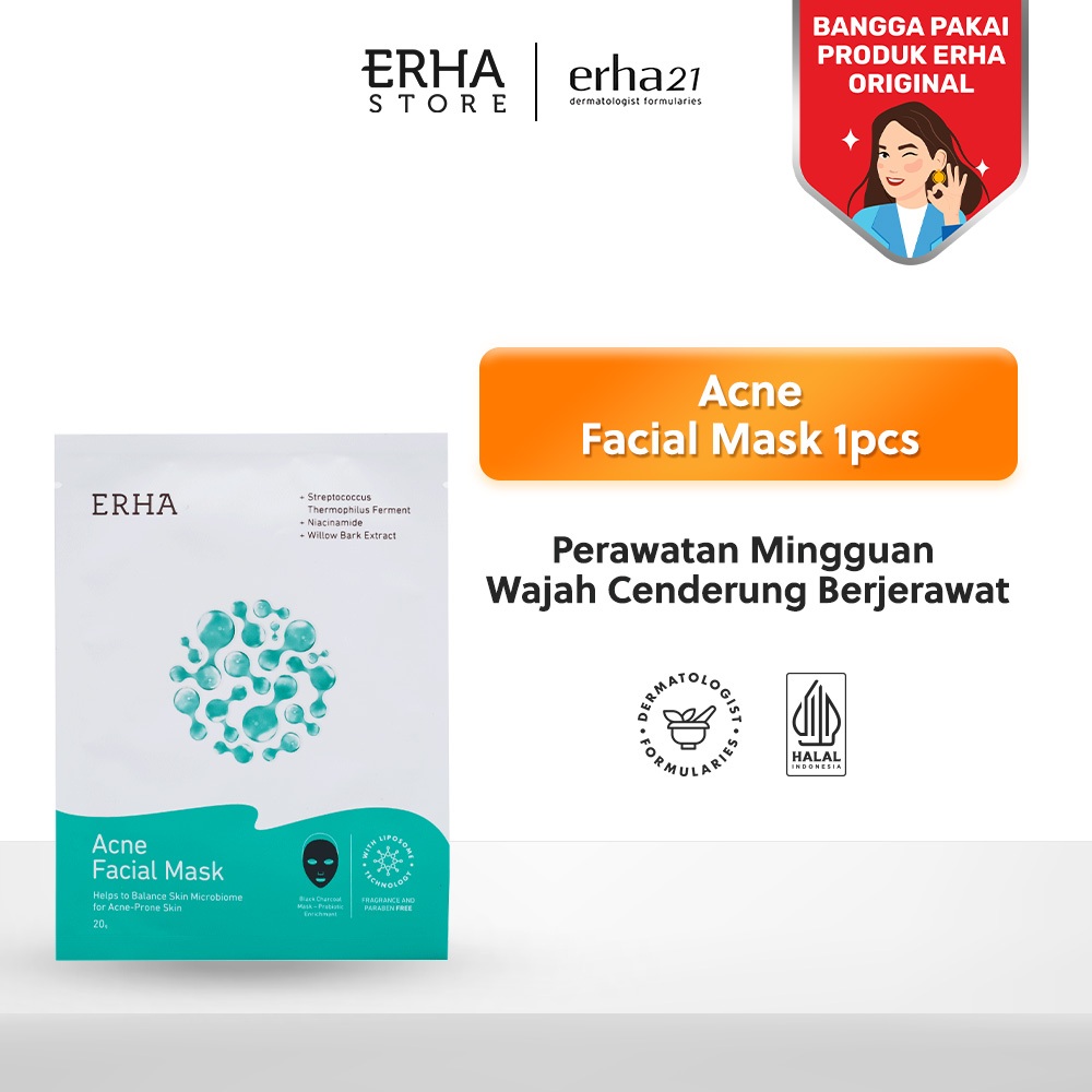 Jual ERHA Acne Facial Mask 1 pcs - Masker Wajah Jerawat | Shopee Indonesia
