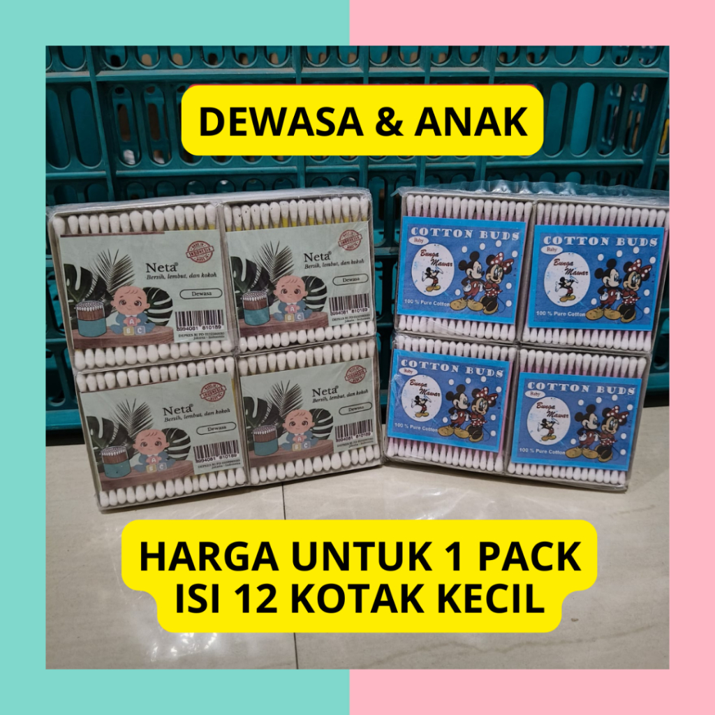 Jual ( 1 PACK ) COTTON BUD / PEMBERSIH TELINGA BABY - DEWASA / KUREK ...