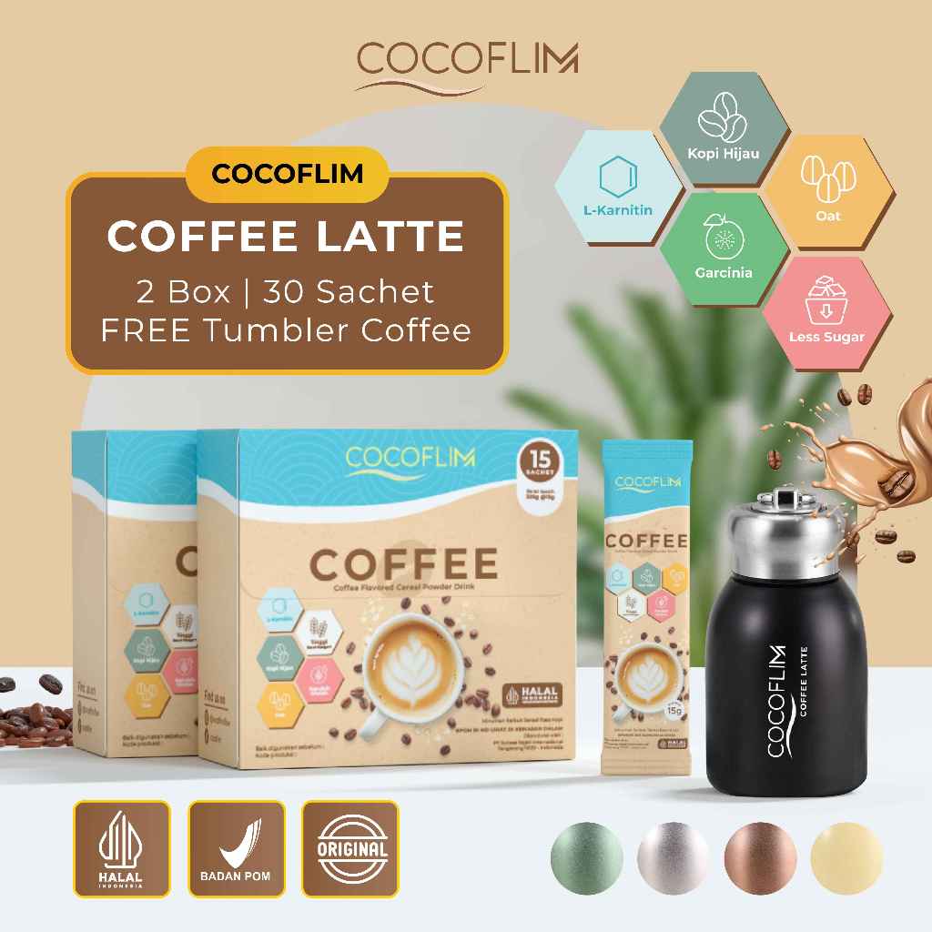 Jual Cocoflim Slimming Coffee Latte 2 box Free 1 Tumbler | KOPI Rendah ...