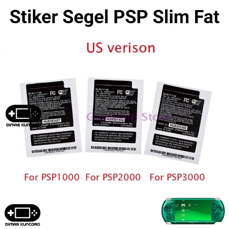 Jual Stiker Segel PSP Slim Fat sticker 1000 2000 3000 void baterai ...