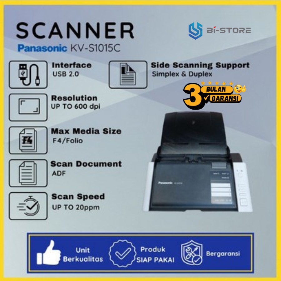 Jual Scanner Folio Panasonic KV-S1015c Bisa Untuk Scan Folio F4 Dan ...