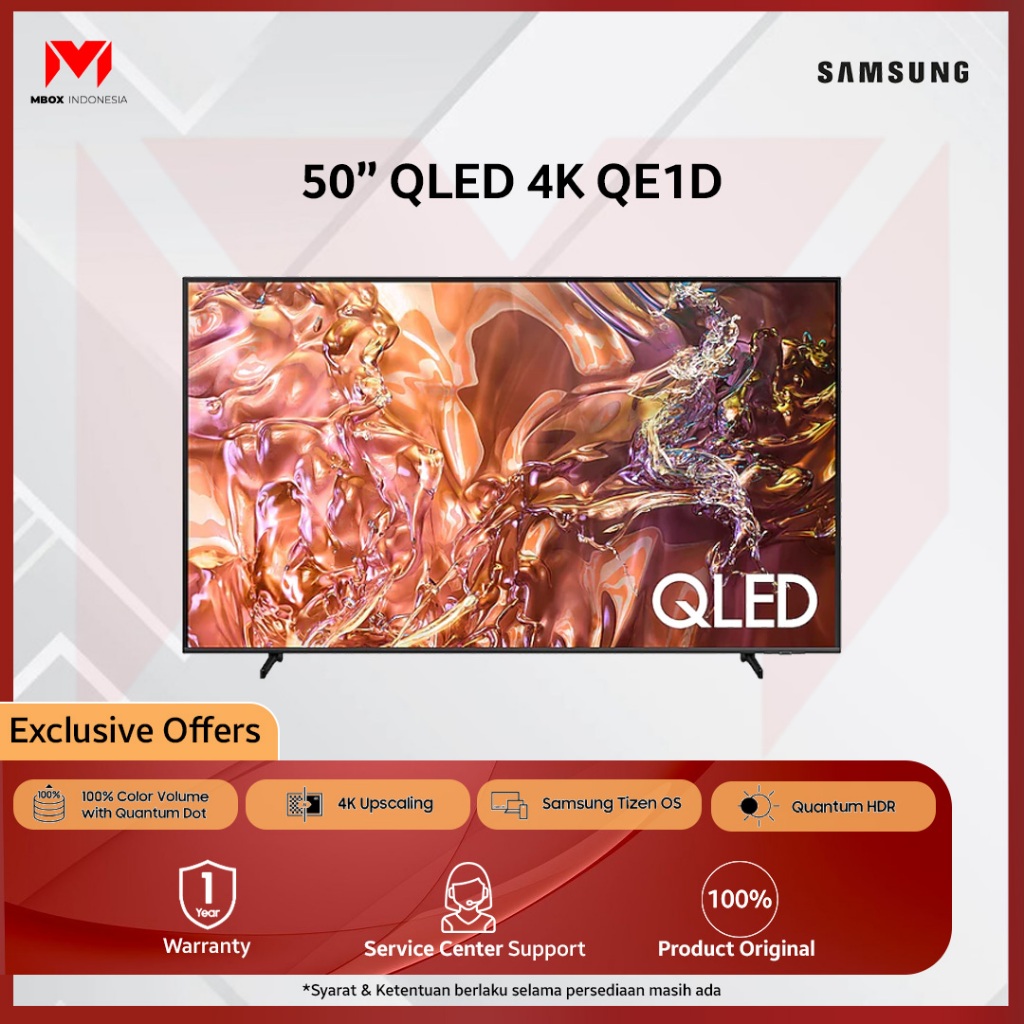 Jual Samsung 50" QLED 4K QE1D Smart TV - QA50QE1DAKXXD | Shopee Indonesia