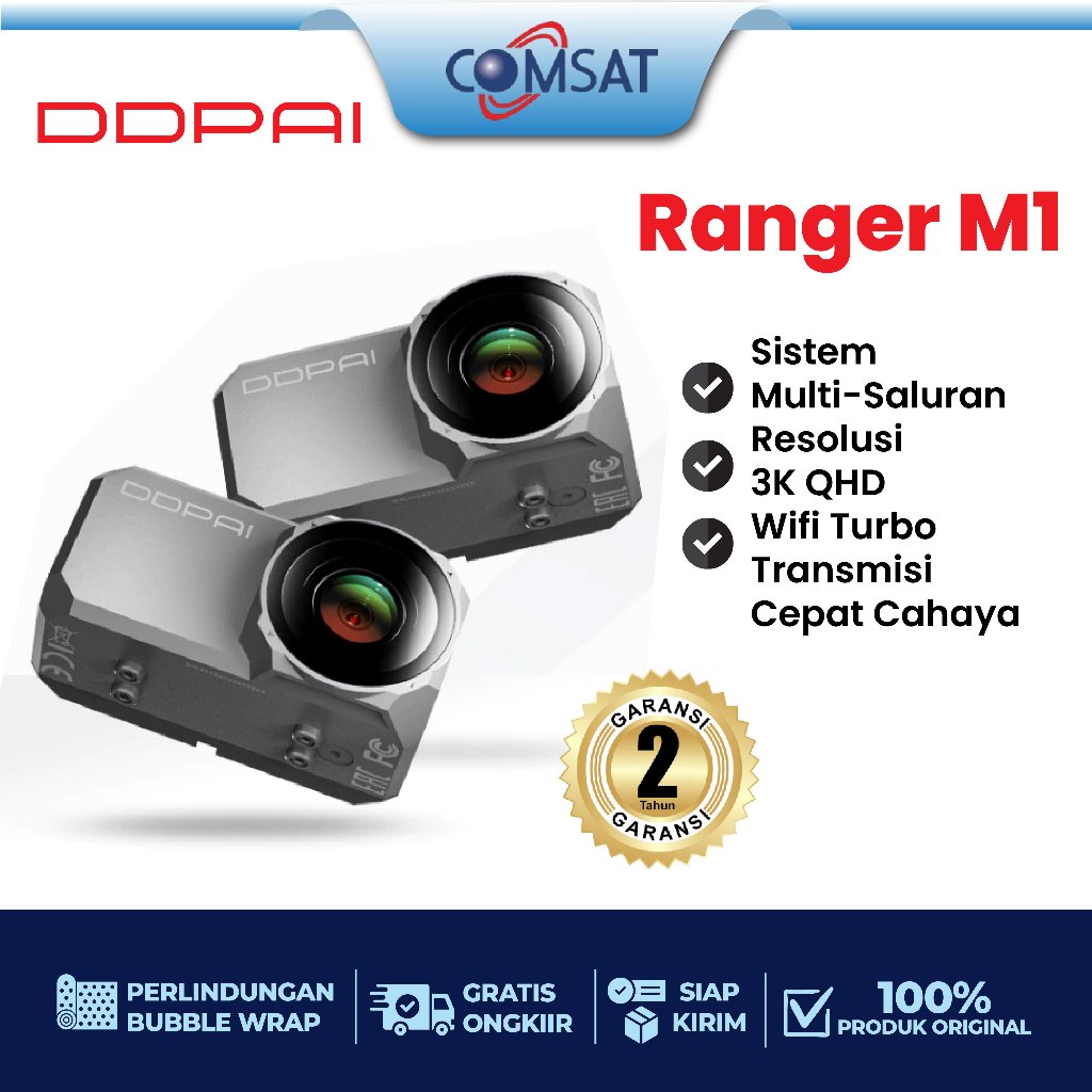 Jual DDPAI Ranger M1 Dual 3K UHD GPS Front & Rear Motorcycle Waterproof ...