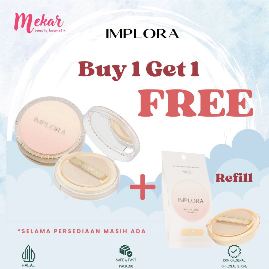 Jual IMPLORA Healthy Glow Cushion FREE REFILL 13g | Lightweight Feels ...