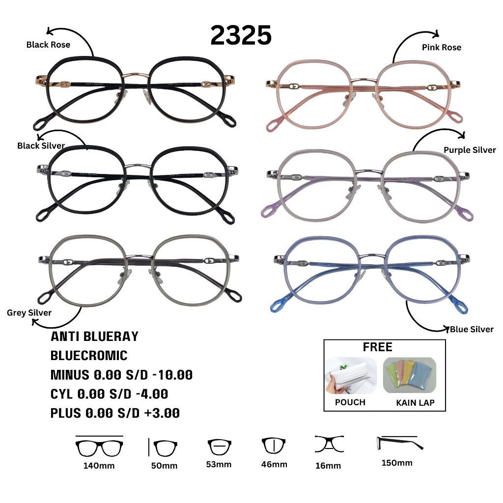 Jual BEBISOFTLENS Kacamata 2325 Lensa ANTI BLUERAY BLUECROMIC Kacamata ...