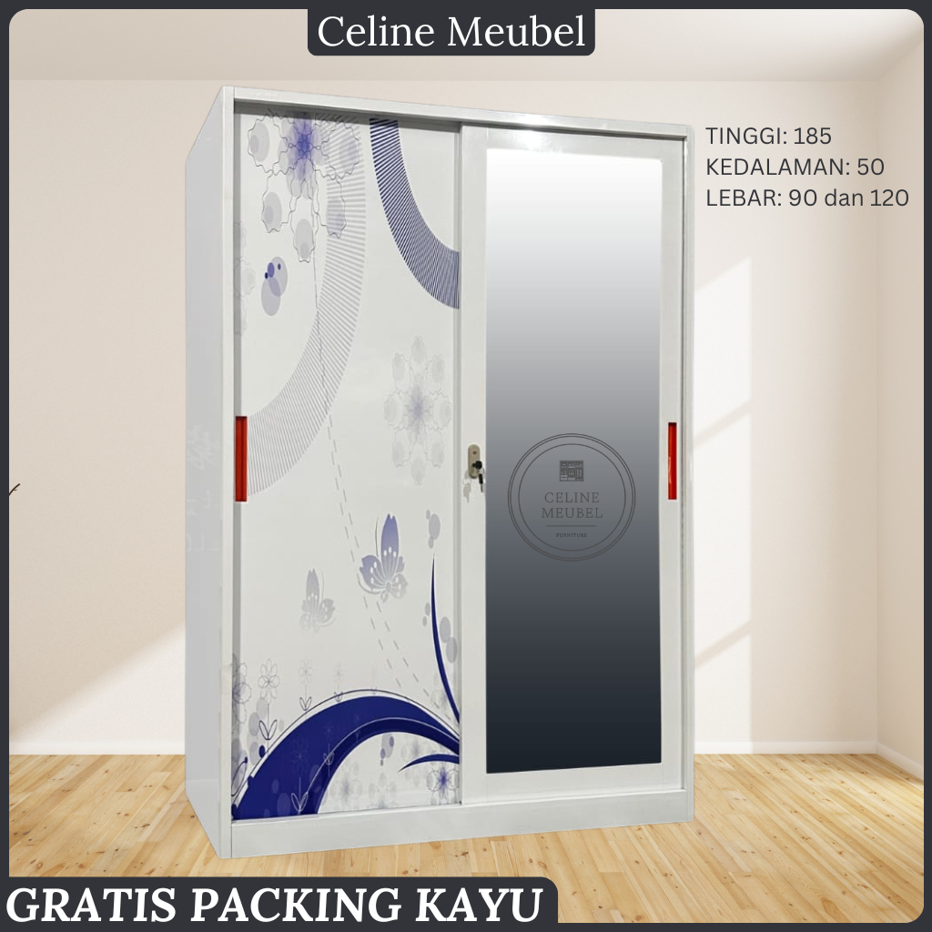 Jual XR. Lemari Pakaian Besi 2 Pintu Minimalis Modern - Almari Baju ...