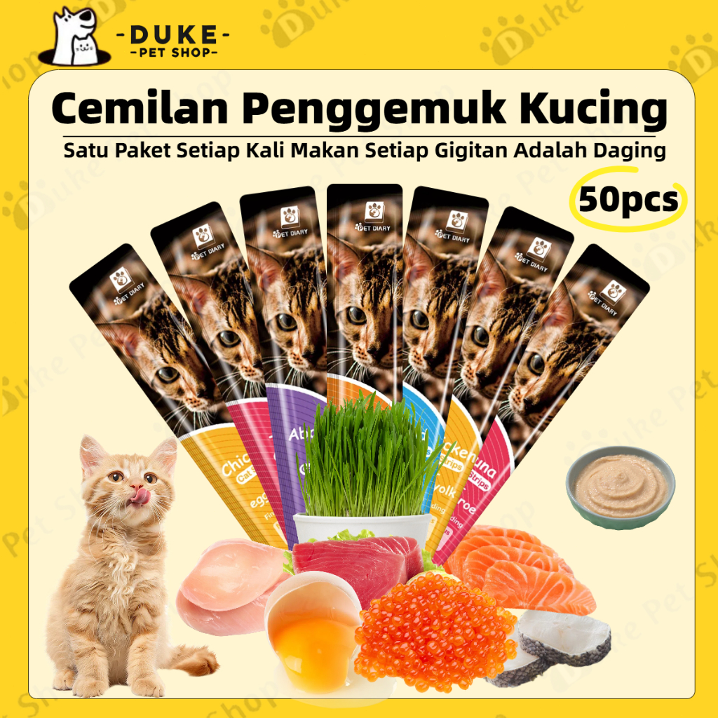 Jual 50PCS Snack Kucing Cemilan Kucing Penggemuk Creamy Treats Snack ...