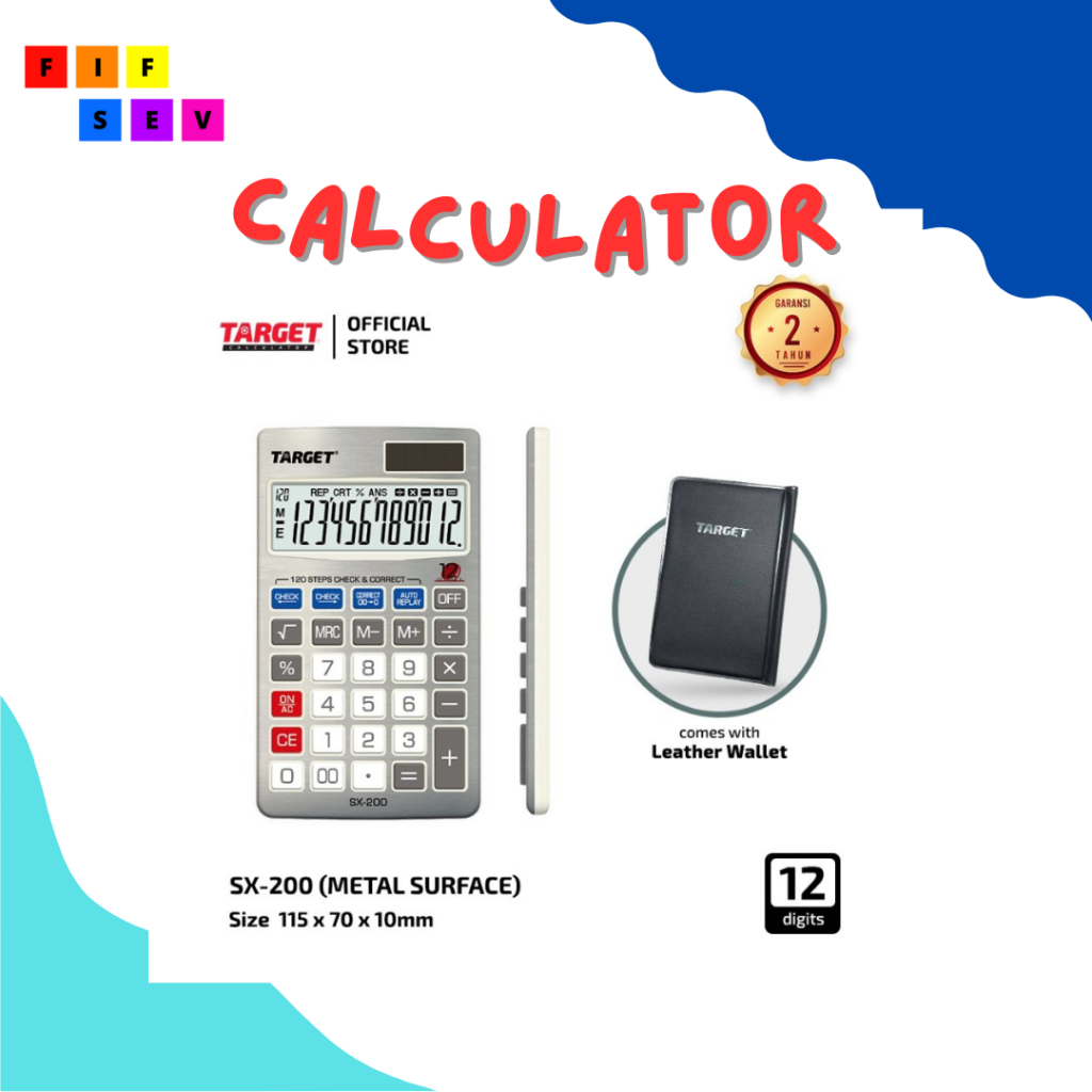 Jual Kalkulator - Calculator - Target SX-200 - Pocket Calculator - 12 ...
