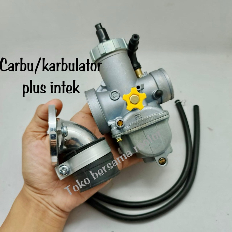 Jual PAKETAN MURAH Karburator PE 28 26 24 + Manipul Intek Miring Universal COD | Shopee Indonesia