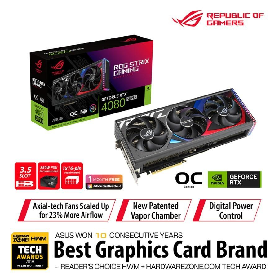 Jual ASUS ROG STRIX RTX 4080 SUPER 16GB OC GDDR6X 4080S 16G VGA NVIDIA GEFORCE | Shopee Indonesia