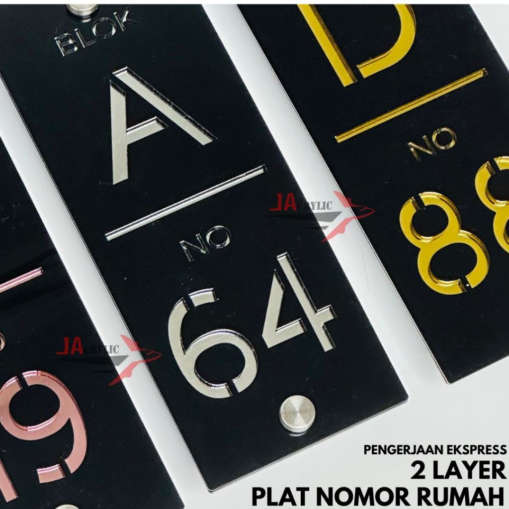 Jual NOMOR RUMAH AESTHETIC AKRILIK CUSTOM 2 LAYER / PLAT NOMOR RUMAH ...