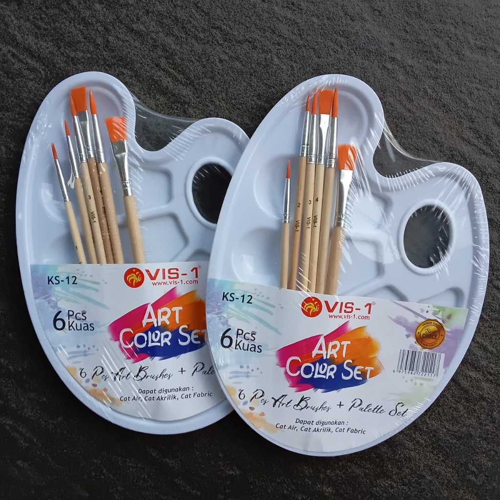Jual Kuas + Palet Lukis Piringan VIS-1 KS-12 ( Set ) [ Original ...