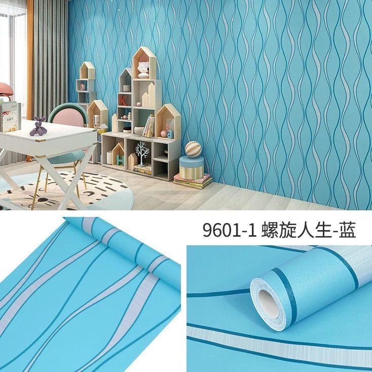 Jual Wallpaper Dinding Stiker Wallpaper Wave Biru Mewah 7m s/d 8m x ...
