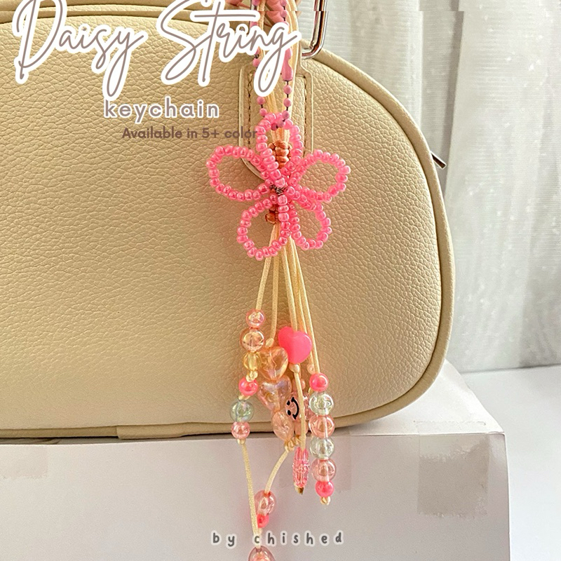 Jual Gantungan Tas Daisy String/ Keychain Macrame/ Bag Charm Tali Manik ...