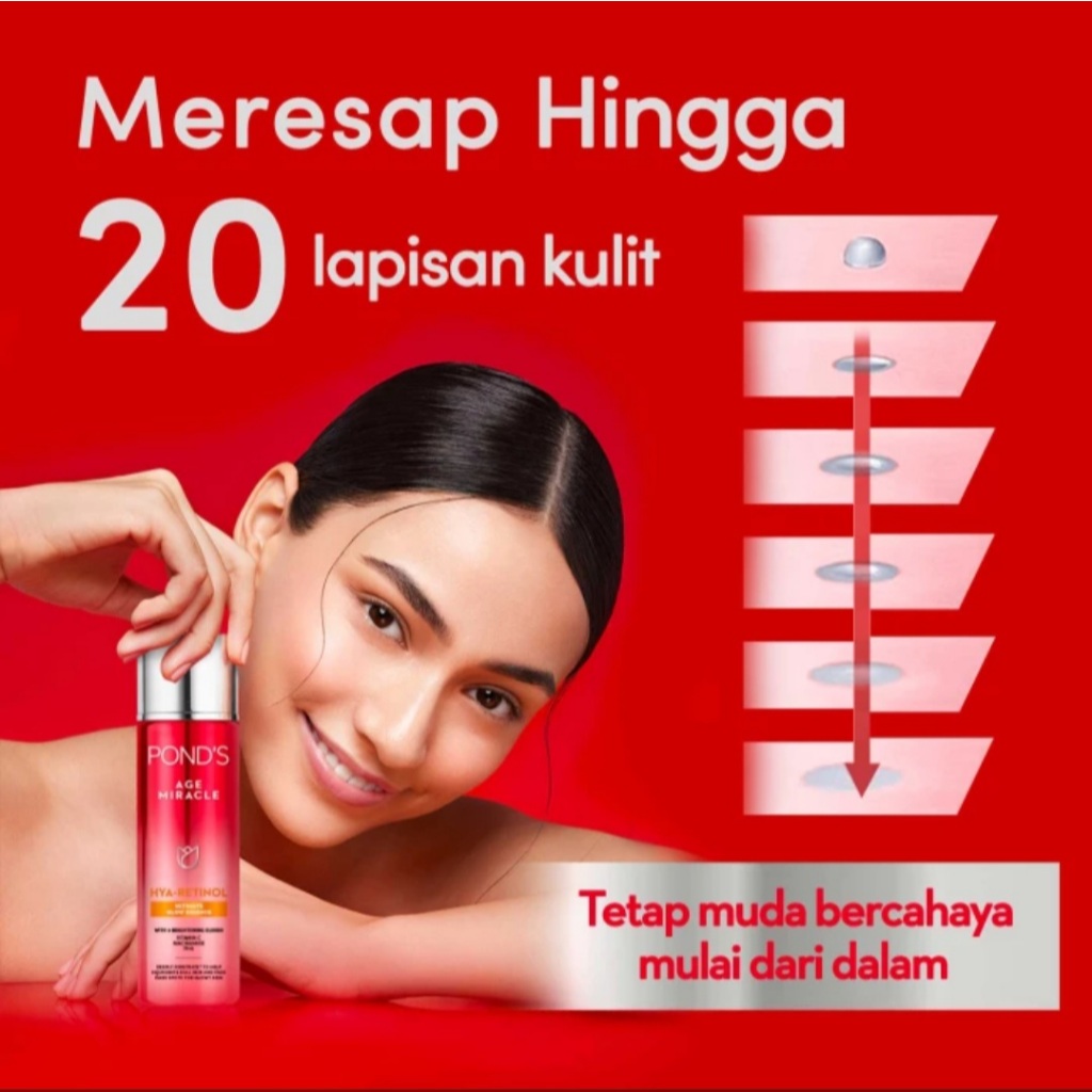 Jual PONDS Age Miracle Hya-Retinol Ultimate Glow Essence vitC & Niacid 50ML | Shopee Indonesia