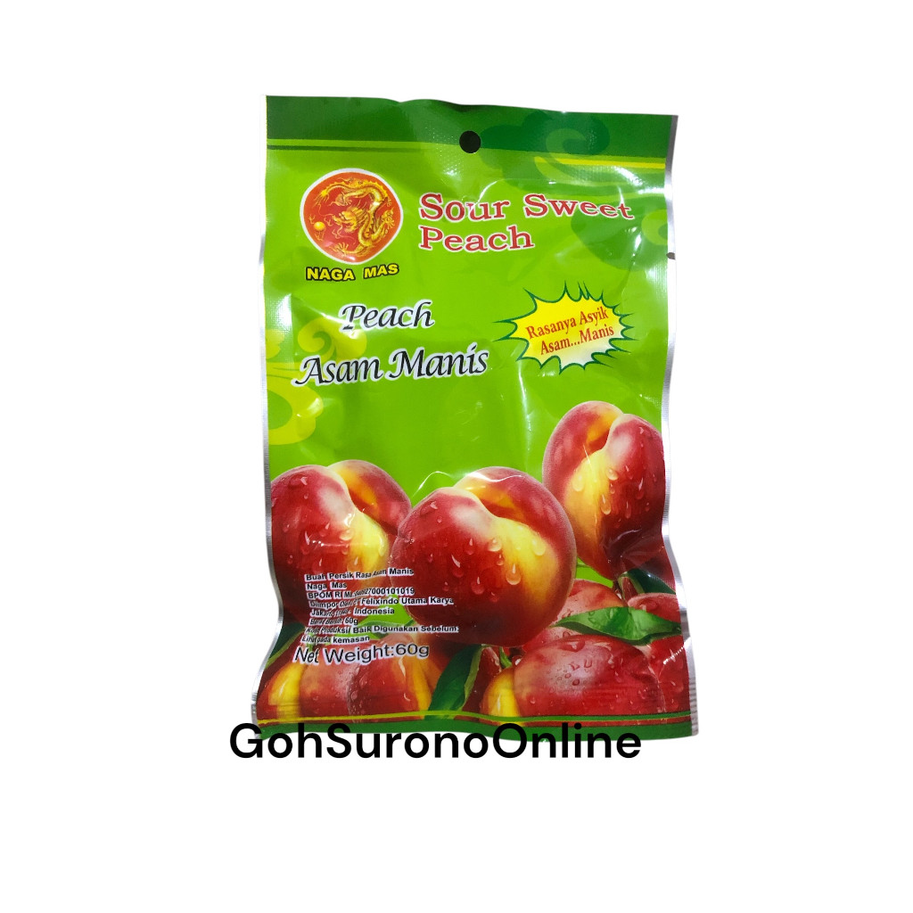 Jual Naga Mas Manisan Buah Persik / Peach Asam Manis | Shopee Indonesia