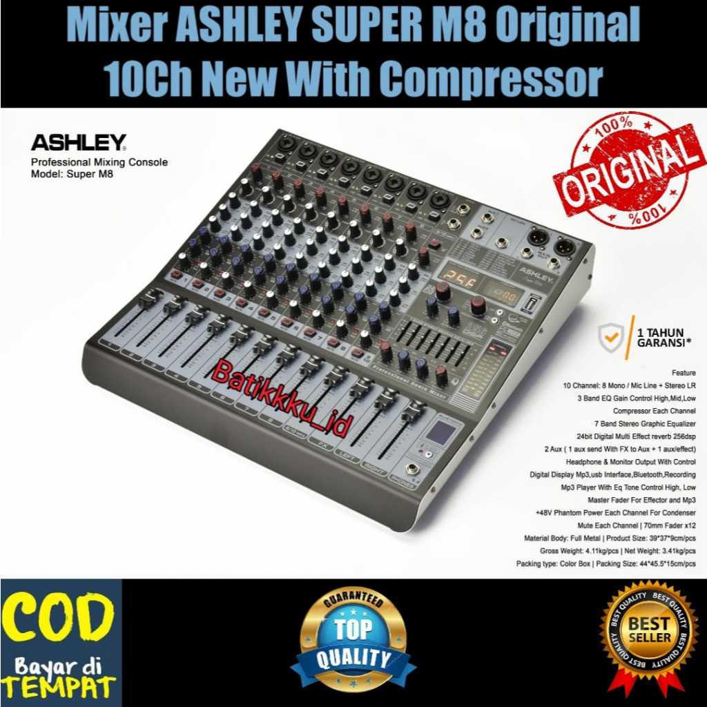 Jual MIXER AUDIO ASHLEY SUPER M8 COMPRESSOR SUPERM8 SUPER M 8 ORIGINAL ...