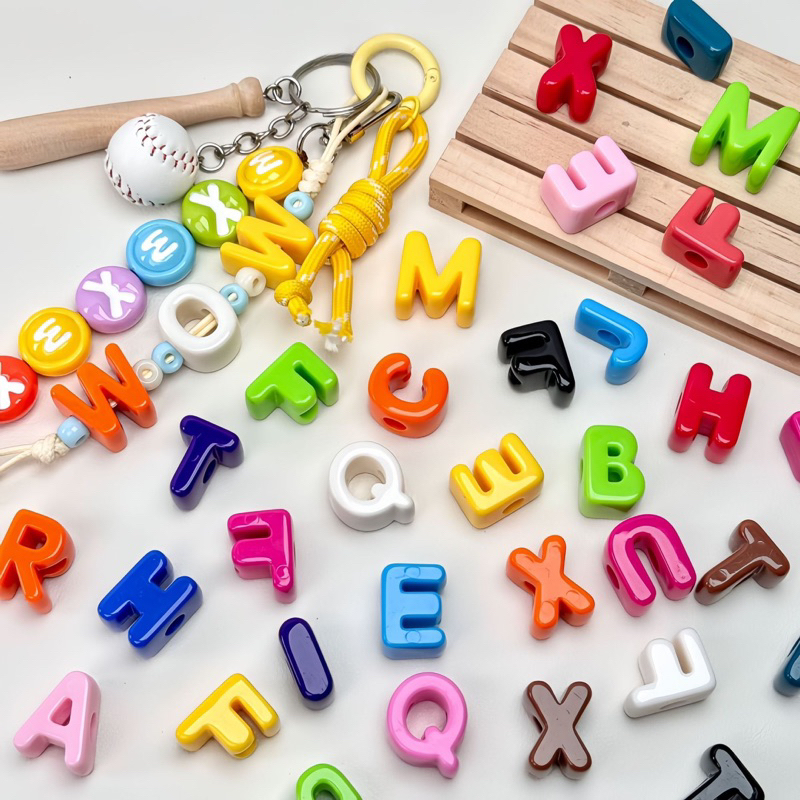 Jual (1Pcs) J551 Manik Luxury 3D Alfabet Huruf Biru Birel Hitam ...