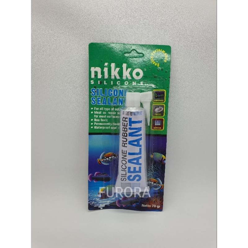 Jual Lem kaca silicone Nikko Besar berat 70 gram lem aquarium bening ...