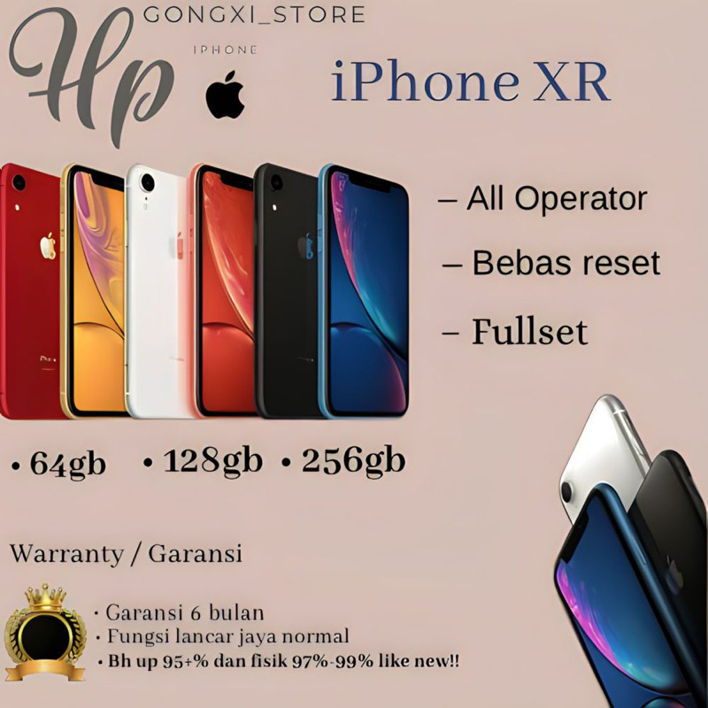 Jual iP XR 64GB/128GB/256GB FULLSET MULUS SECOND ORIGINAL 100% GOOD CONDITIONS | Shopee Indonesia