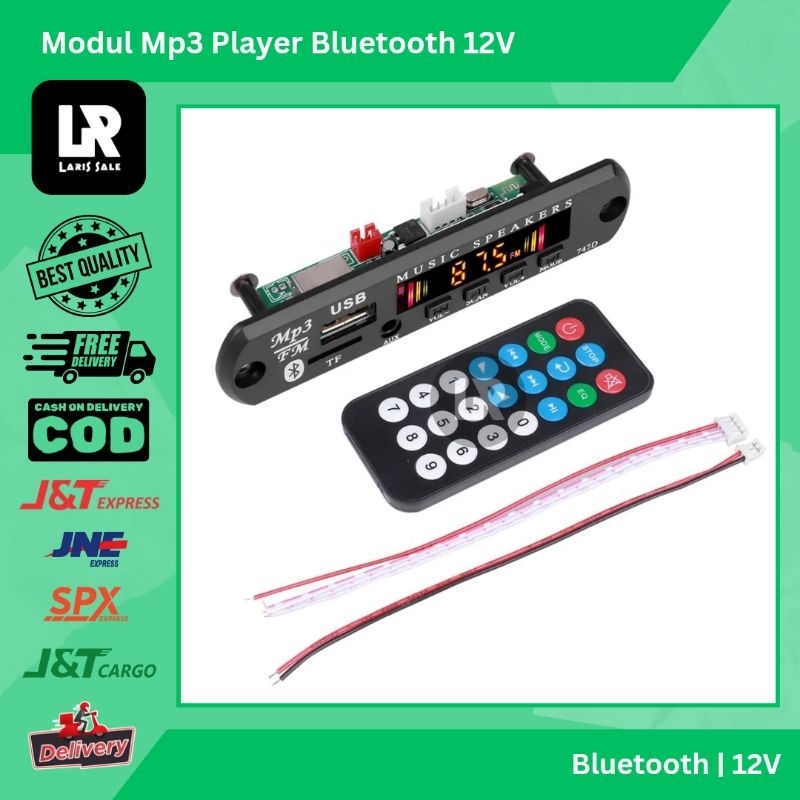 Jual Modul Mp3 Player Bluetooth 12V + Remot Radio FM Kit Dekoder Audio ...