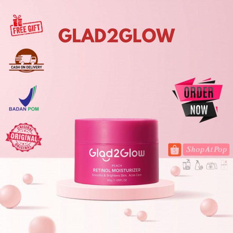 Jual [FREEGIFT] READY Glad2Glow Peach Retinol Moisturizer 30g ...
