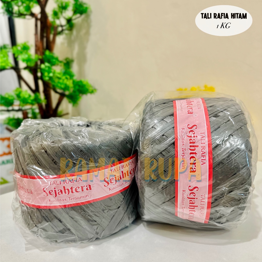 Jual TALI RAFIA ROLL HITAM 1 KG | Shopee Indonesia