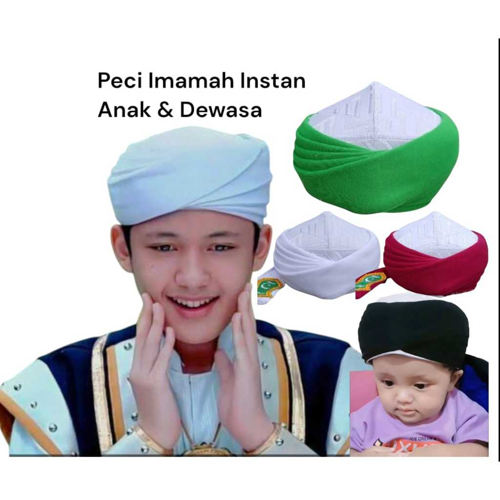 Jual Peci imamah 5 dan 3 lipat permanen instan langsung pakai untuk ...