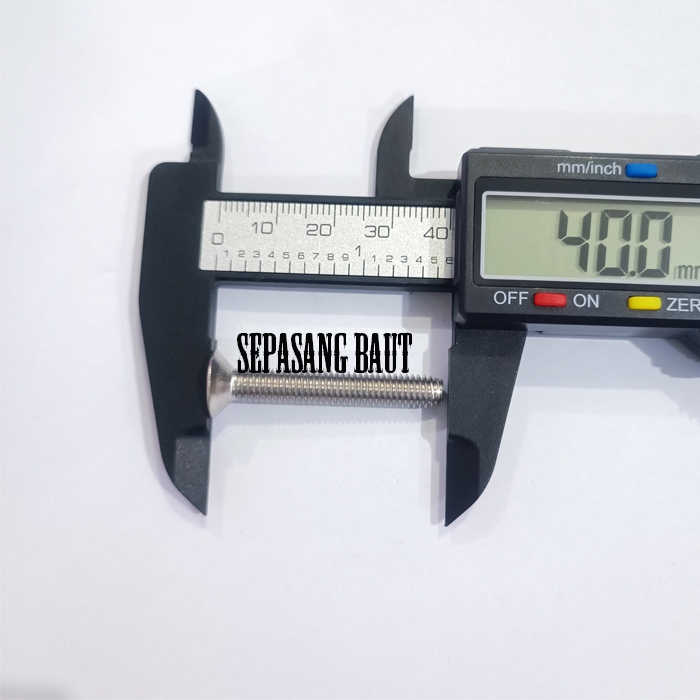 Jual M6 x 40 Baut JF Kepala Obeng + Rata Flat Head Stainless 304 M6x40 ...
