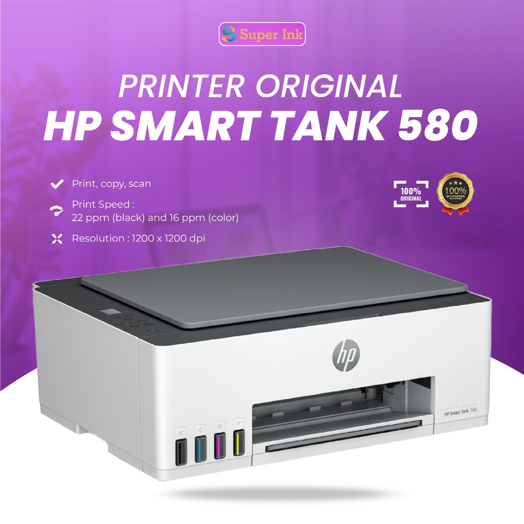 Jual Printer HP Smart Tank 580 All-in-One Printer Print-Scan-Copy-WiFi ...