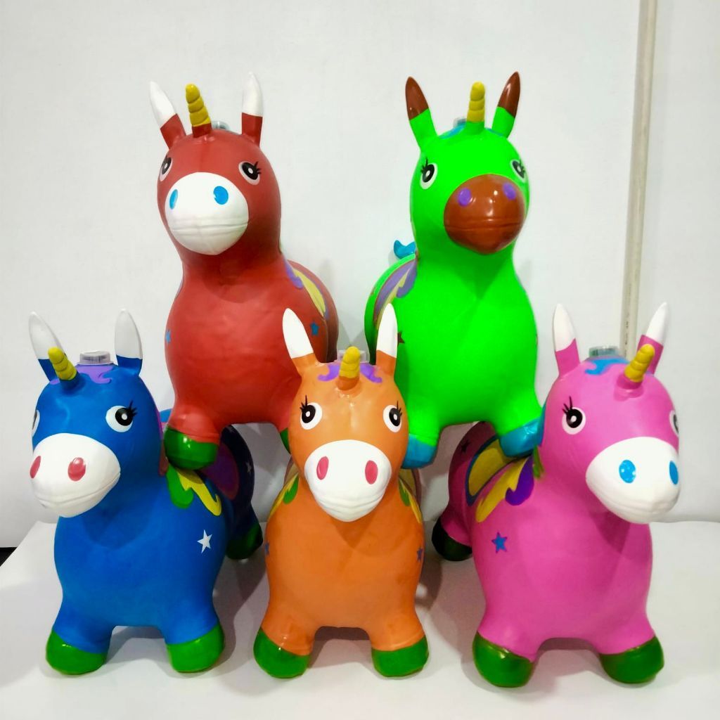 Jual HLM - (Unicorn) Jumping Animal Mainan Anak Kuda Kudaan Karet Tebal ...