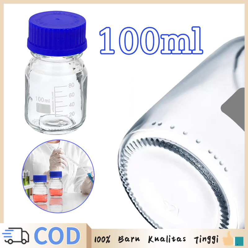 Jual Botol Kaca Reagen 100 Ml Sample Botol Clear Botol Laboratory ...