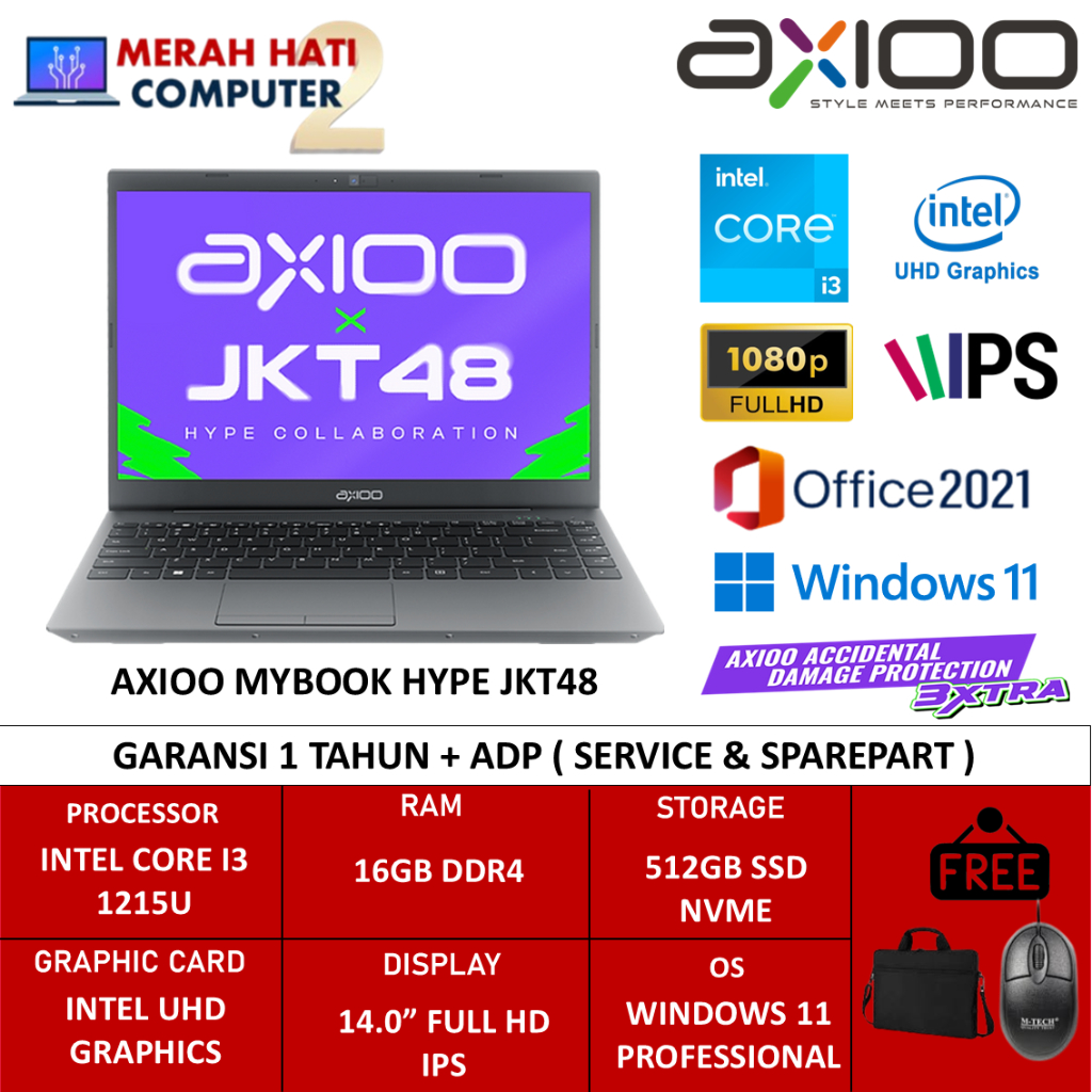 Jual Laptop AXIOO Hype JKT48 Intel i3 1215U 16GB DDR4 512GB SSD 14 FHD ...