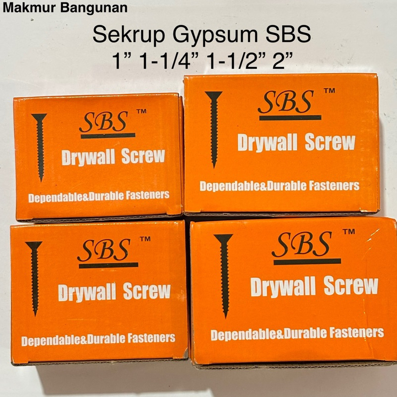 Jual Sekrup Gypsum Baja Hitam SBS 1” 1 1/4" 1 1/2” 2” Inch Per Kotak | Baut Sekrup Kayu 1” 1.25 ...