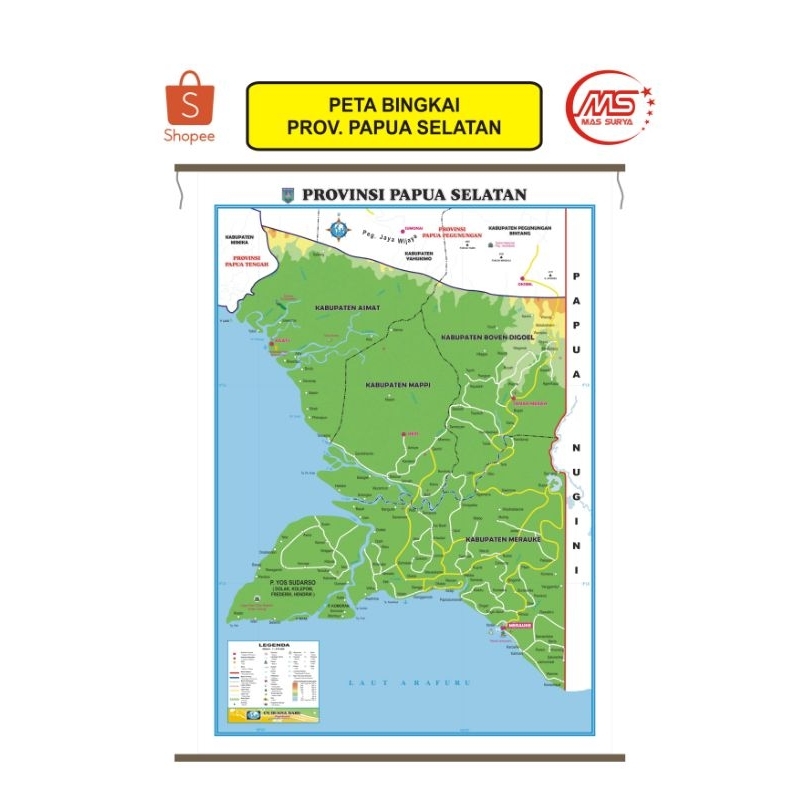 Jual Peta Bingkai Provinsi Papua Selatan Besar | Shopee Indonesia