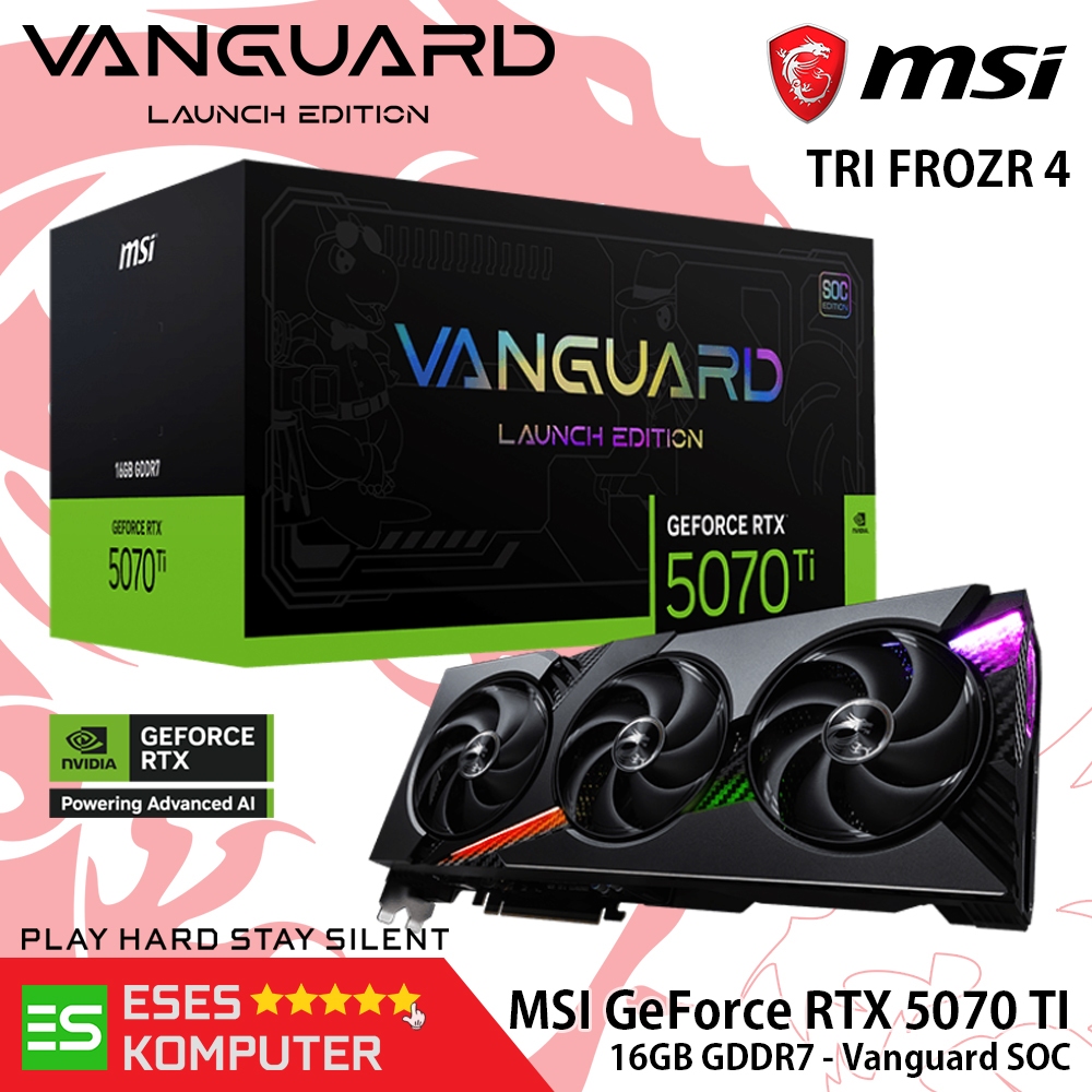 Jual VGA MSI GeForce RTX 5070 Ti VANGUARD SOC LAUNCH EDITION 16GB GDDR7 | Shopee Indonesia