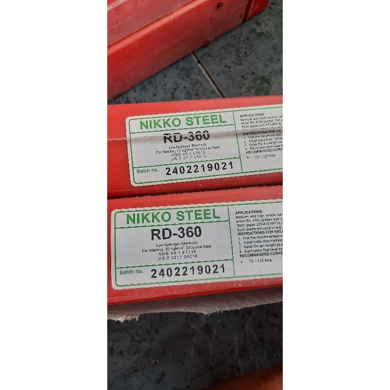 Jual KAWAT LAS NIKKO STEEL RD-360 AWS E7016 Size.3.2mm | Shopee Indonesia